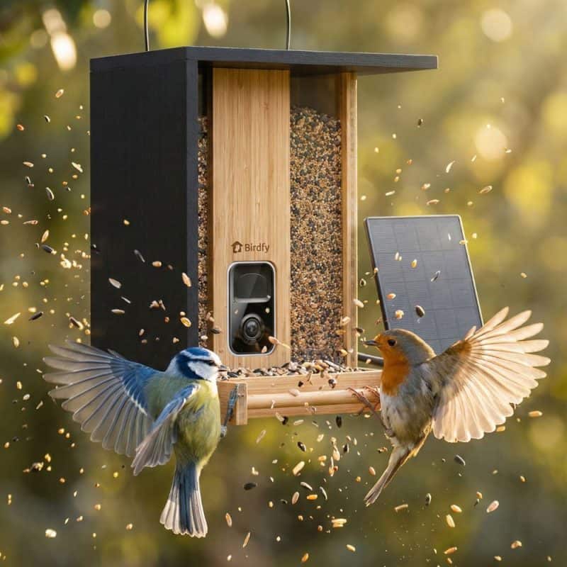 Birdfy Bamboo Bird Feeder with Camera & Solar Panel - The Kitchen Draw