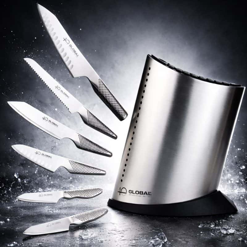 Global 40th Anniversary 7pc Knife Block Set (G52AN7D) - The Kitchen Draw